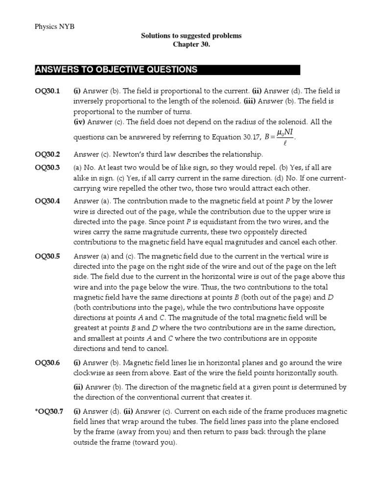 Chap 30 Solutions Serway Download Free Pdf Magnetic Field Magnetism