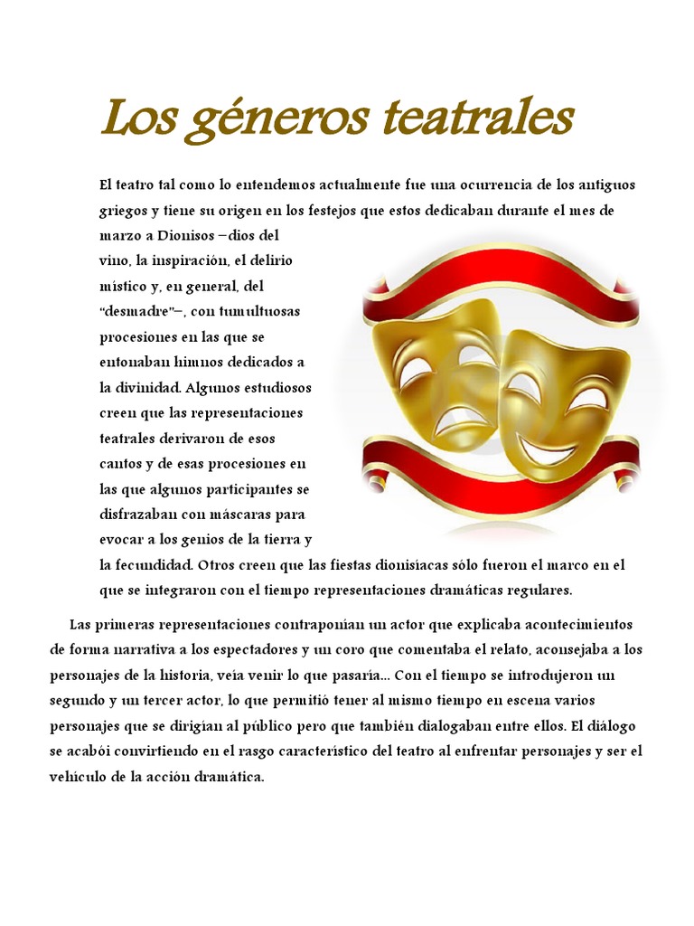 Los Géneros Teatrales | PDF