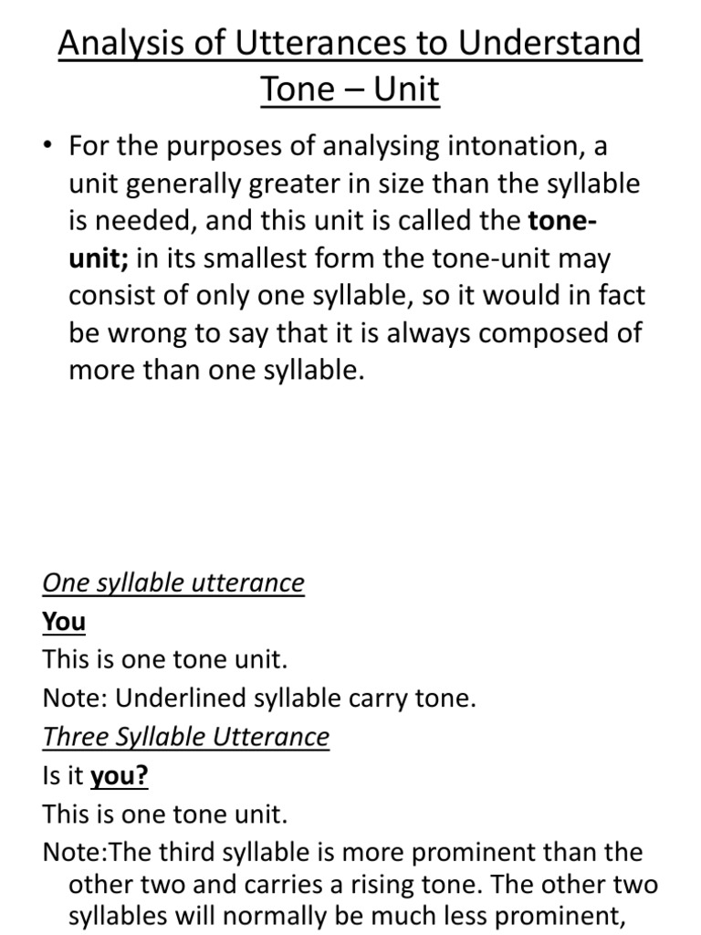 Tone-Unit | PDF