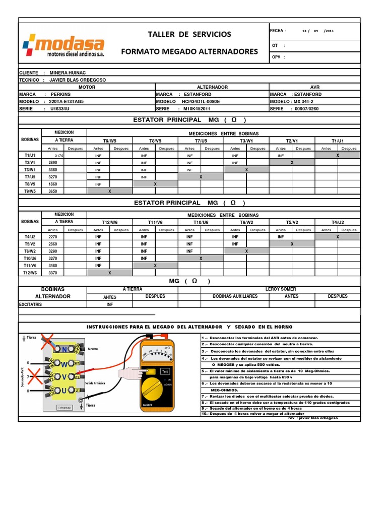 Formato de Megado MODASA. | PDF | Ingeniería de la Energía | Energia ...