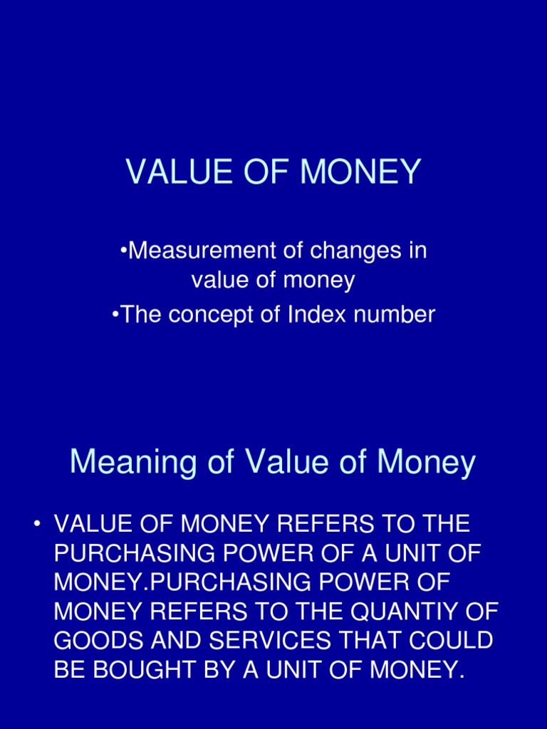 Value of Money | PDF