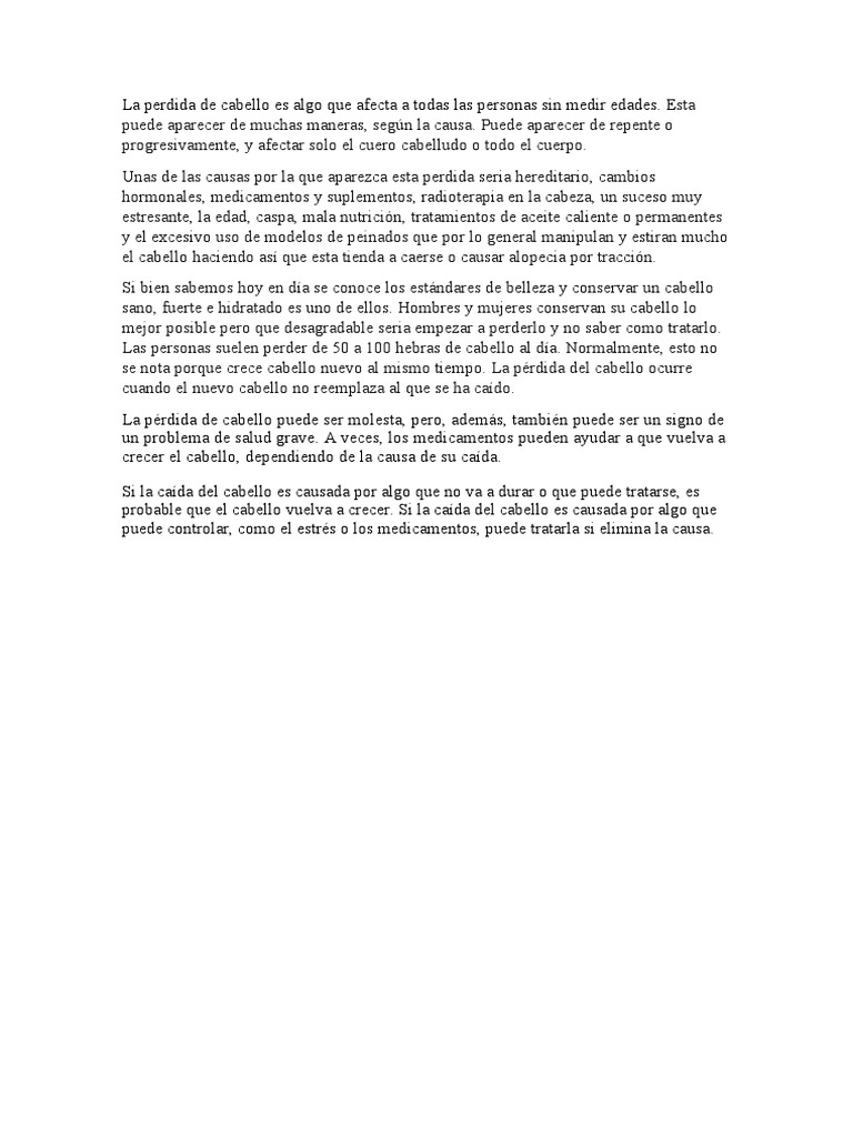 Causas y Soluciones para la Caída del Cabello | PDF