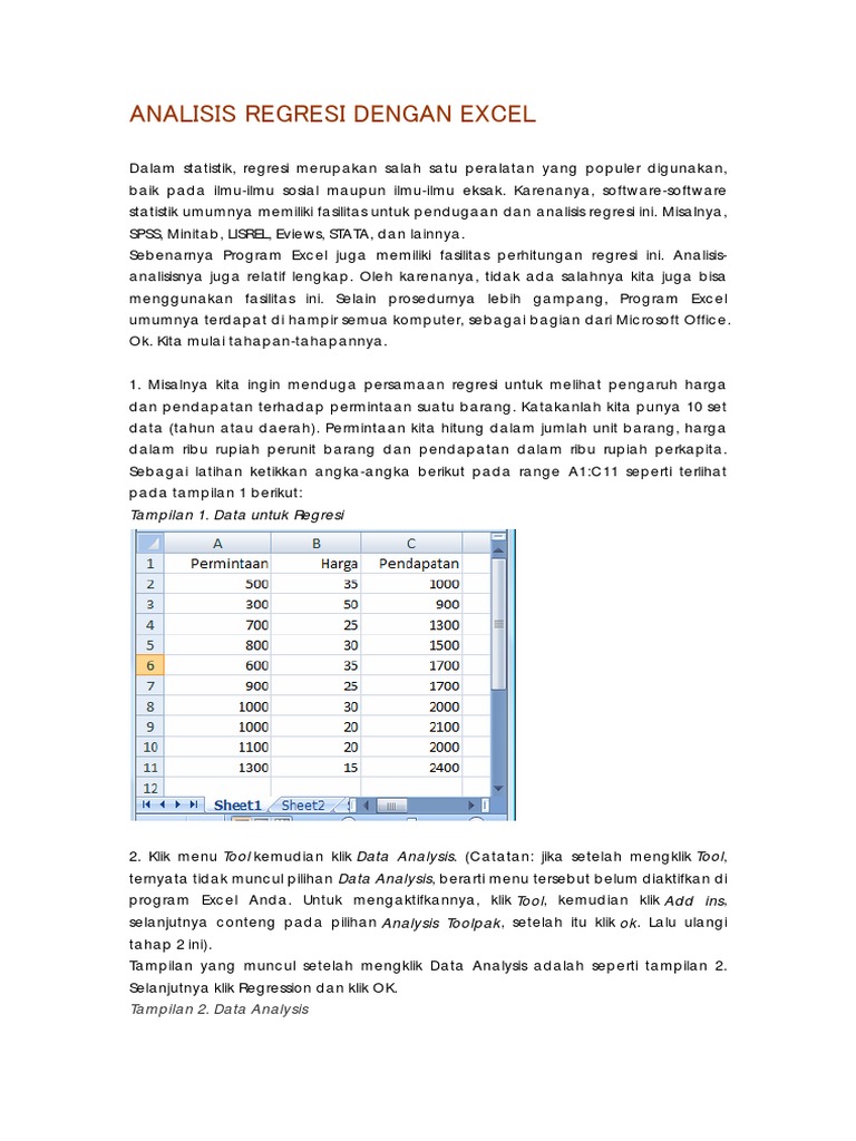Adoc - Pub - Analisis Regresi Dengan Excel | PDF