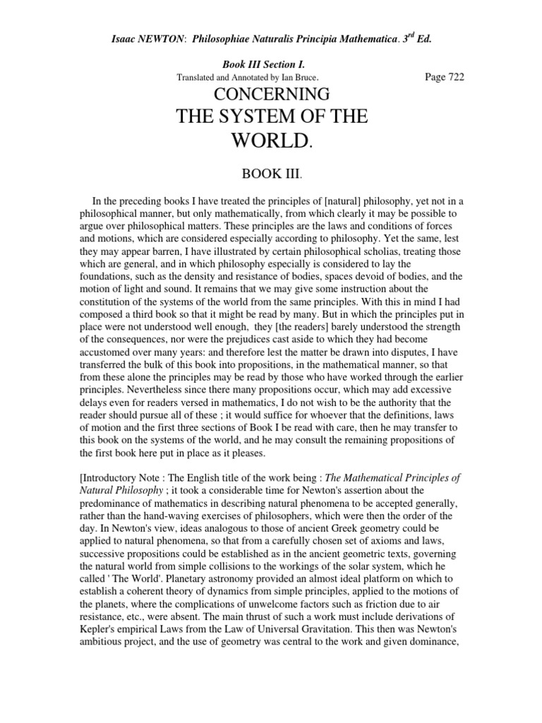 Newton S Principia English Annotaded Book 3 s1 | PDF | Newton's Law Of ...