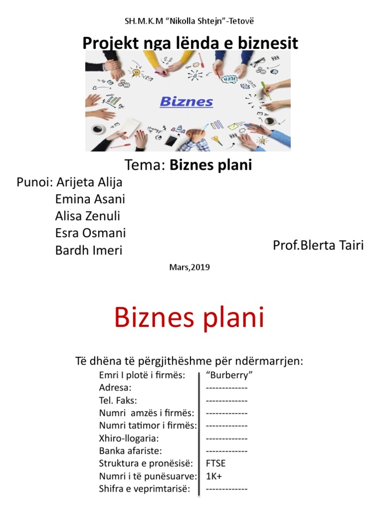 Biznes Plani | PDF
