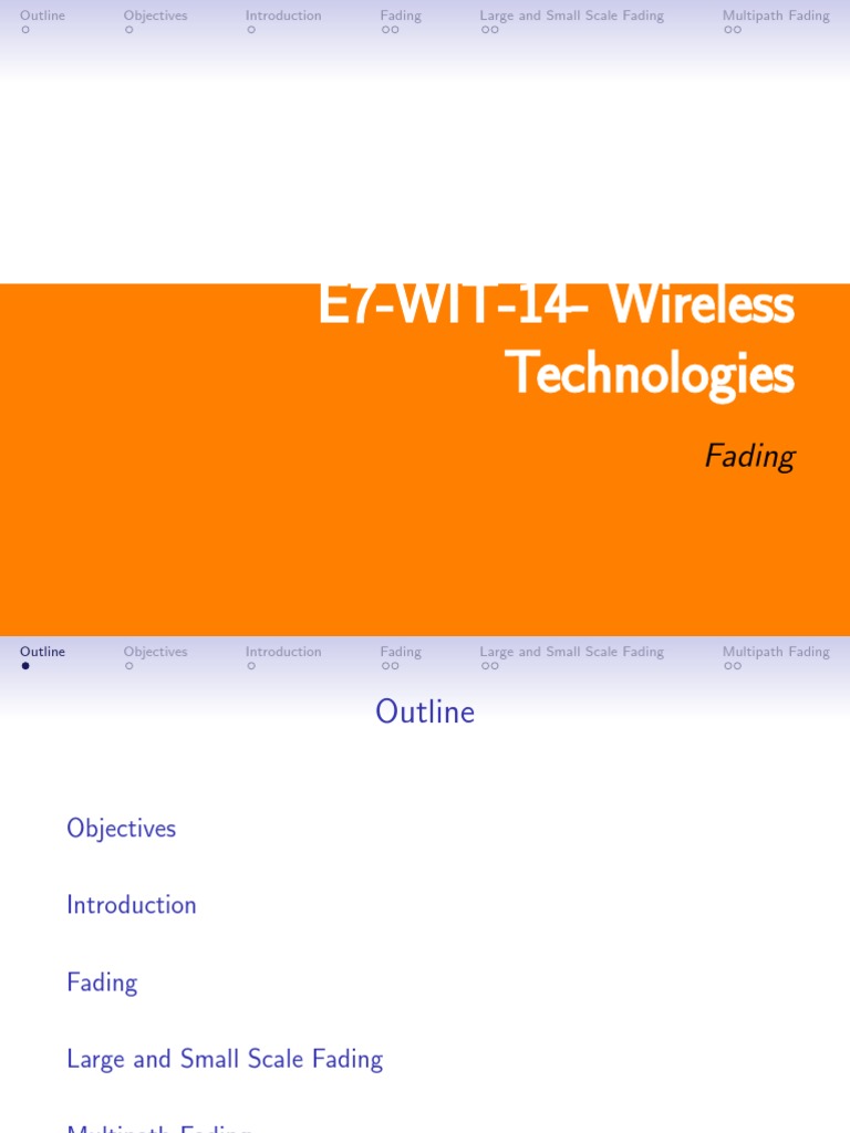 WIT Notes Fading | PDF | Radio Technology | Electromagnetism