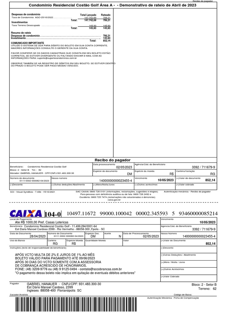 Co0111bl0002ap0062rf202304 - Boletos Personalizados | PDF