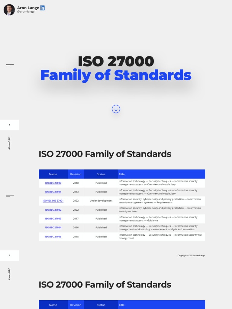 ISO 27000 Family of Standards | PDF | Information Security | International Organization For ...