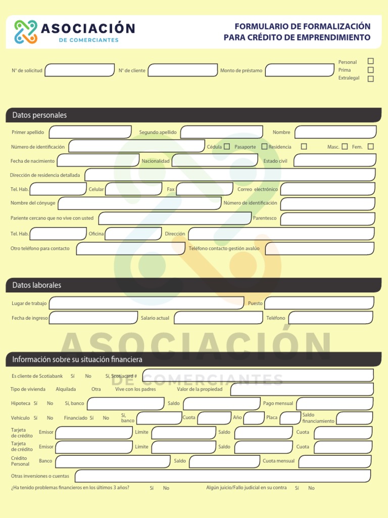 Formulario de Credito Emprendimiento | PDF | Bancos | Cooperativa