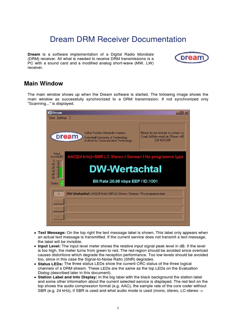 Dream DRM Receiver Documentation | PDF | Spectral Density | Discrete Fourier Transform
