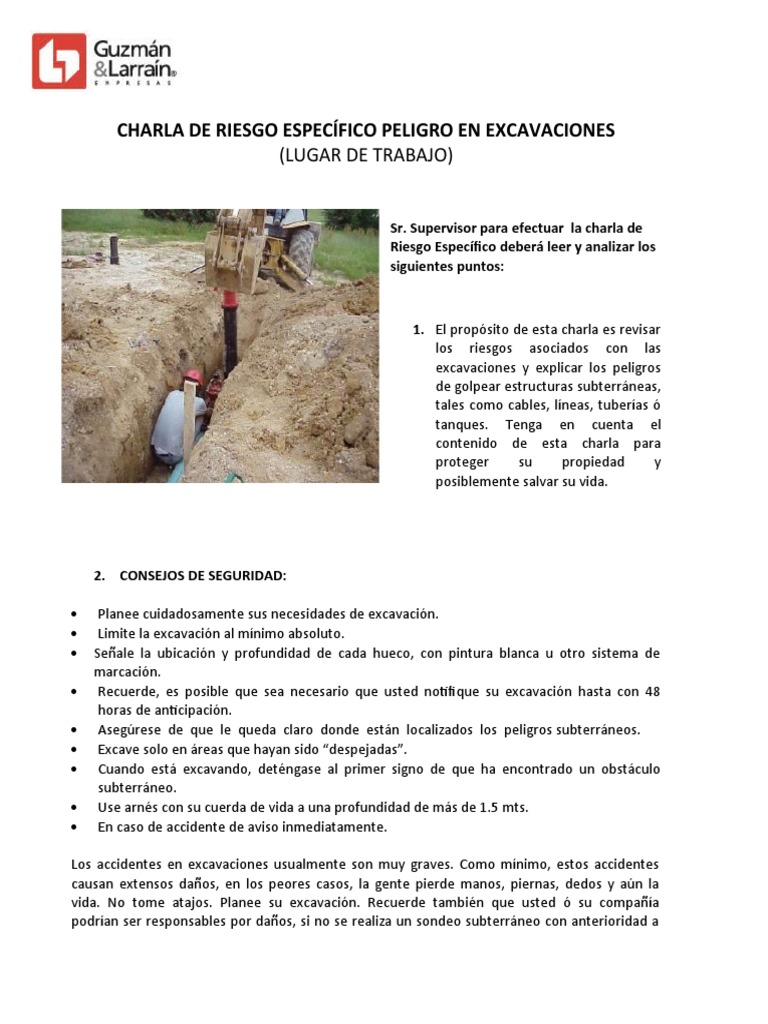 Peligro en Excavaciones | PDF