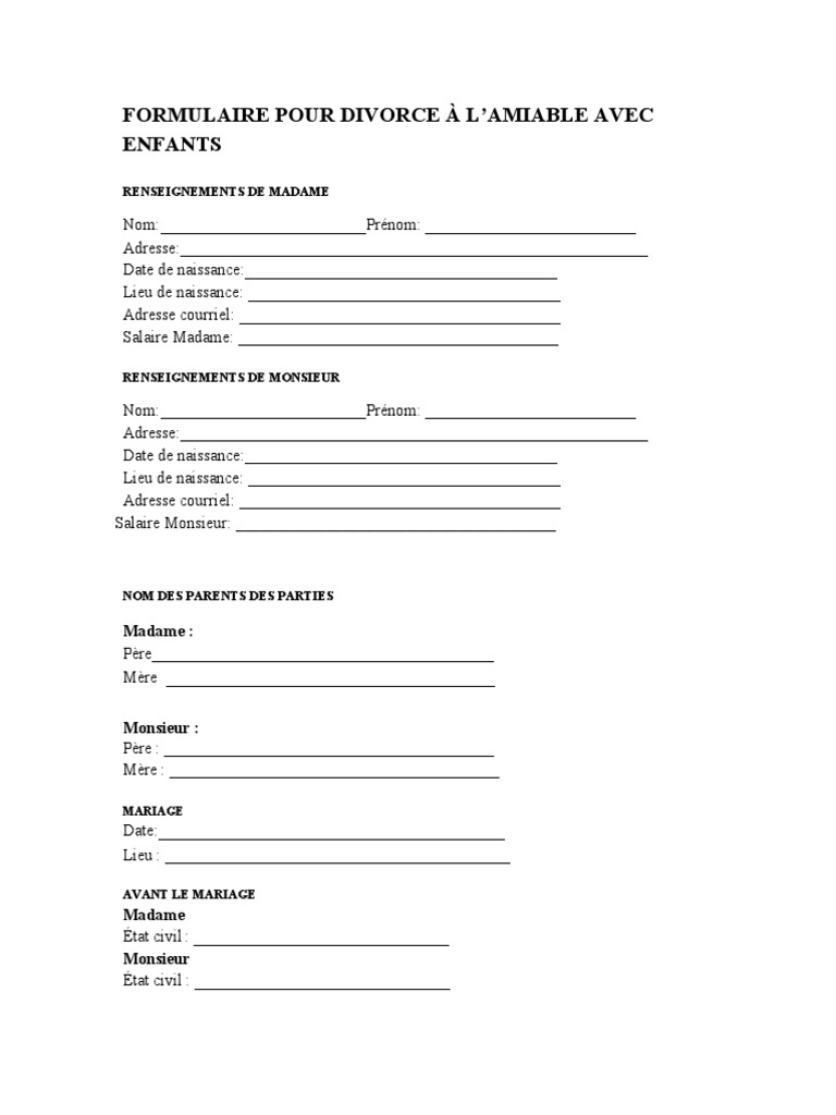 Divorce Avec Enfant | PDF