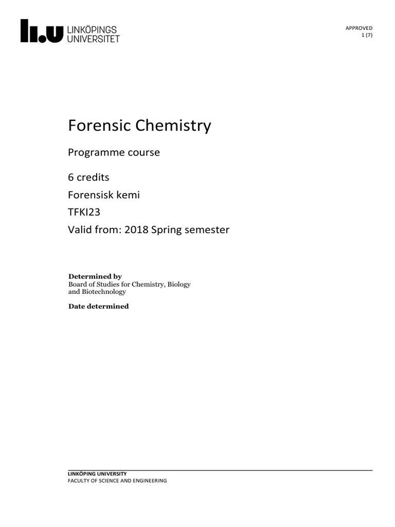 Syllabus Forensic Chemistry | PDF