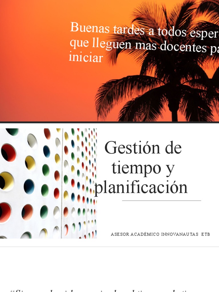 Gestión de Tiempo y Planificación Docentes Innovanautas ETB | PDF ...