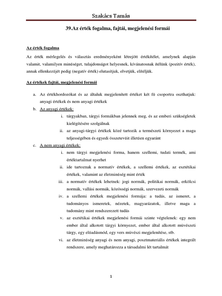 POLI1 - 39-57 - Tételek - Szakács - Jegyzet | PDF