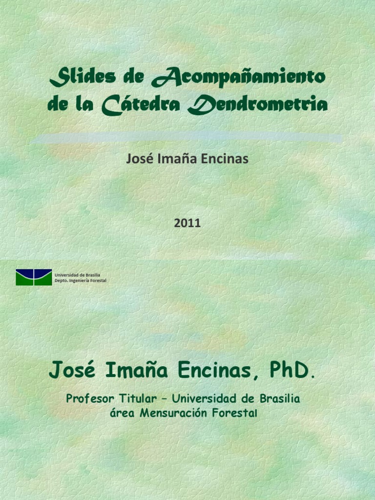 Imaña Slides - Dendrometria | PDF | Los bosques | Arboles