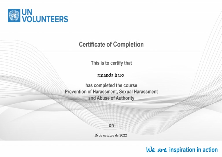 Amanda Haro - Harassment - Prevention-Certificate - (EN) - 65324 | PDF
