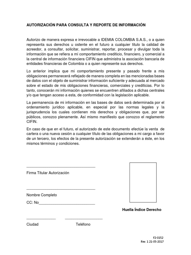 Formato CIFIN | PDF