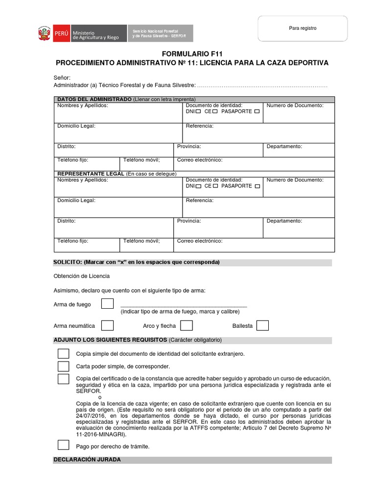 Instrucciones para el Formulario F11 SERFOR | PDF | Gobierno | Justicia