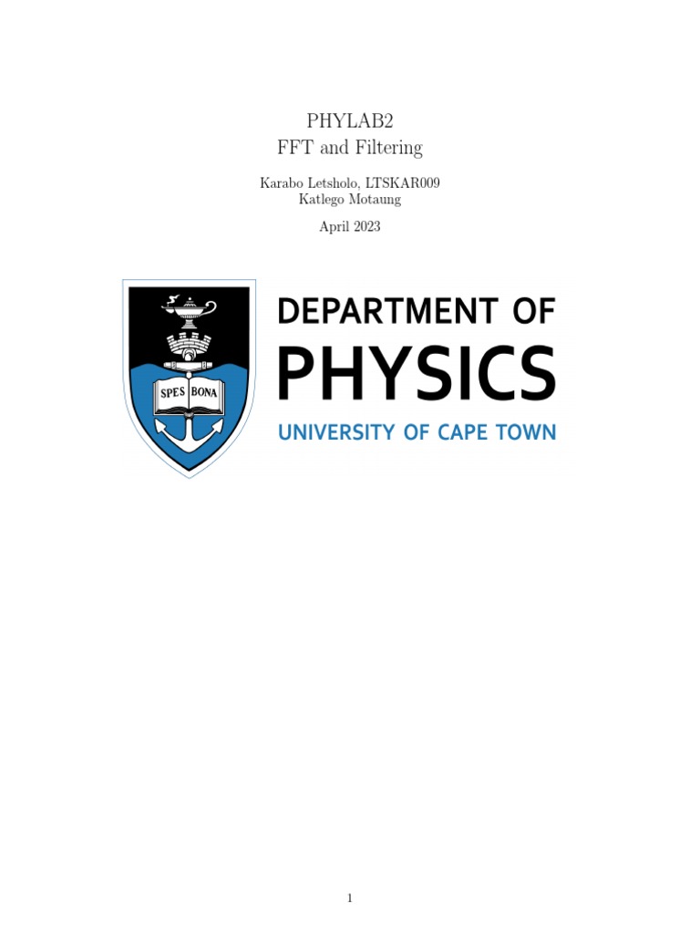 Fast Fourier Transform Report Pdf Spectral Density Fourier Transform