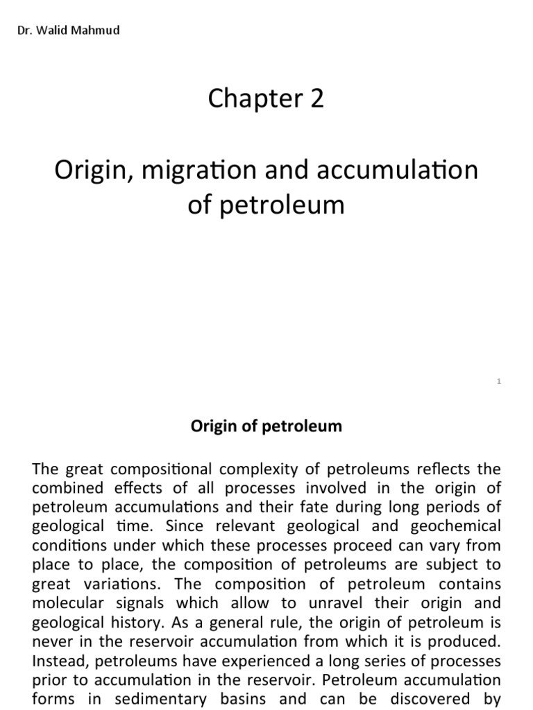 M 2 - Origin, Migration and Accumulation of Petroleum | PDF | Petroleum | Petroleum Reservoir