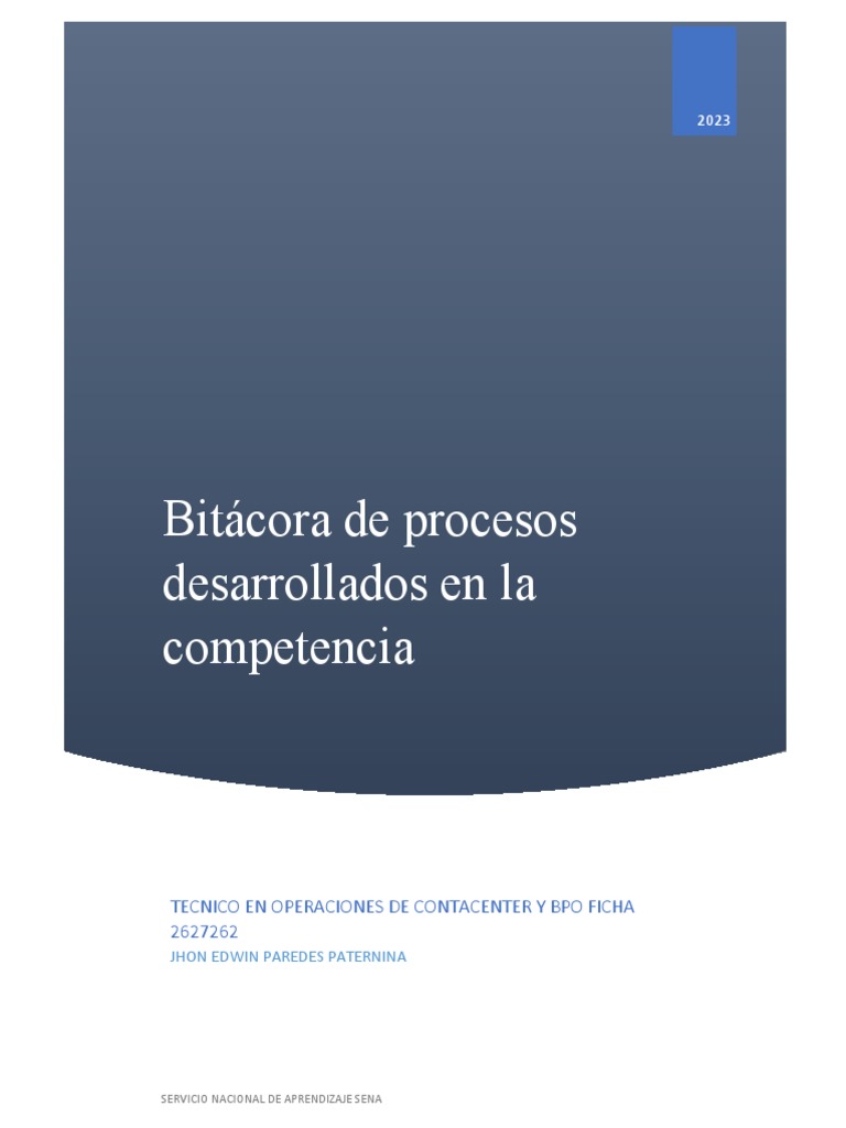 Bitácora de Procesos en Competencia GA3-220201501-AA4 | PDF | Hogar ...