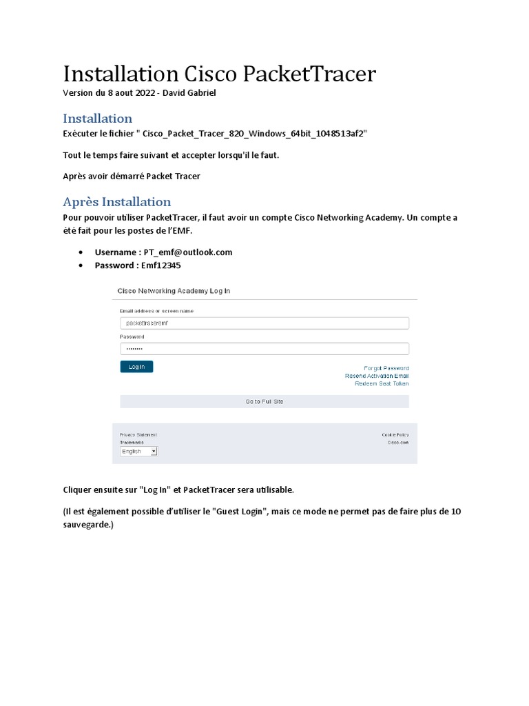 Installation Cisco PacketTracer | PDF Installation Cisco PacketTracer | PDF