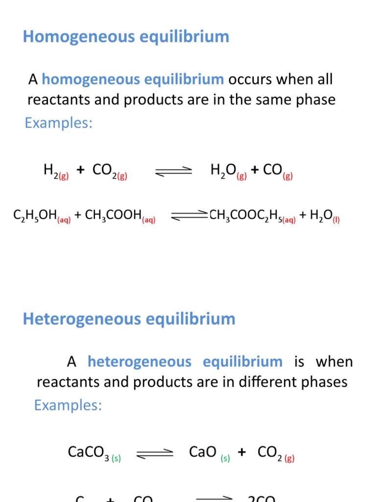 Homogeneous Equilibrium | PDF