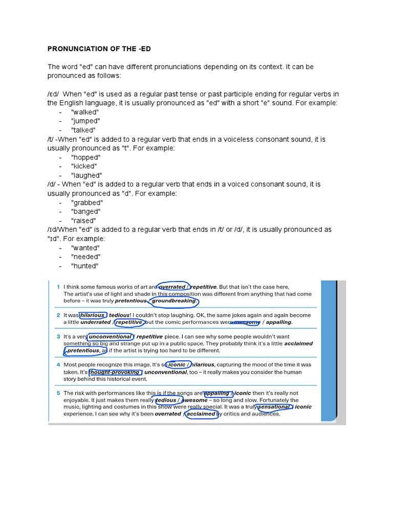 Pronunciation of The - Ed | PDF