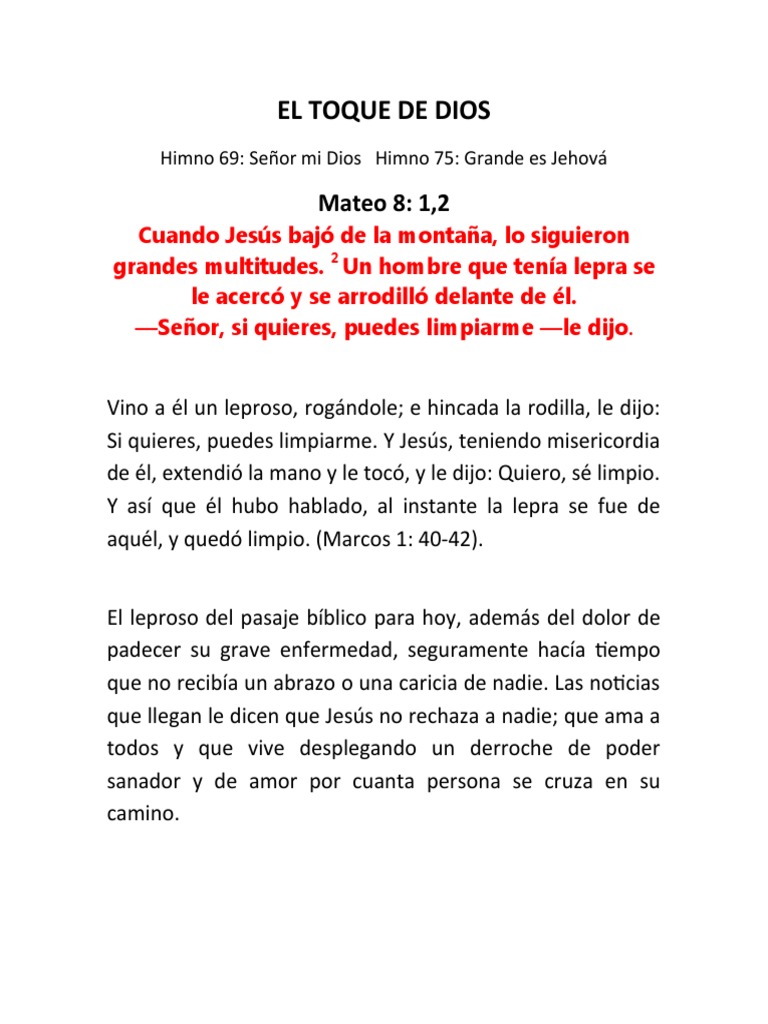 EL TOQUE DE DIOS | PDF