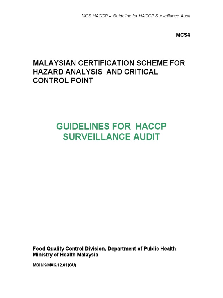 Guideline For Surveillance Audit | PDF | Audit | Hazard Analysis And Critical Control Points