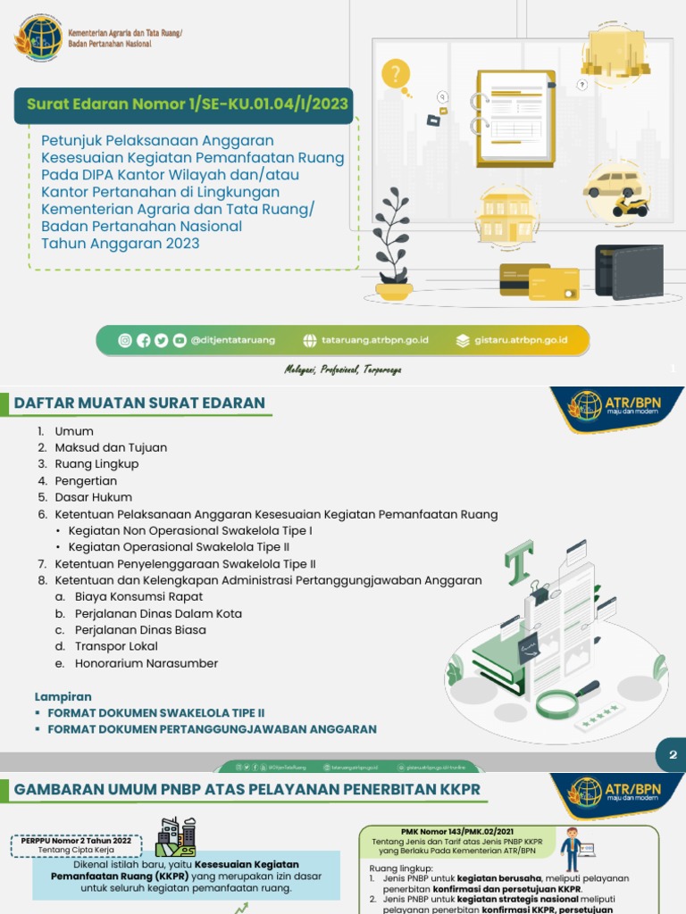 Bahan Tayang SE Juklak PNBP KKPR 2023 v8 | PDF