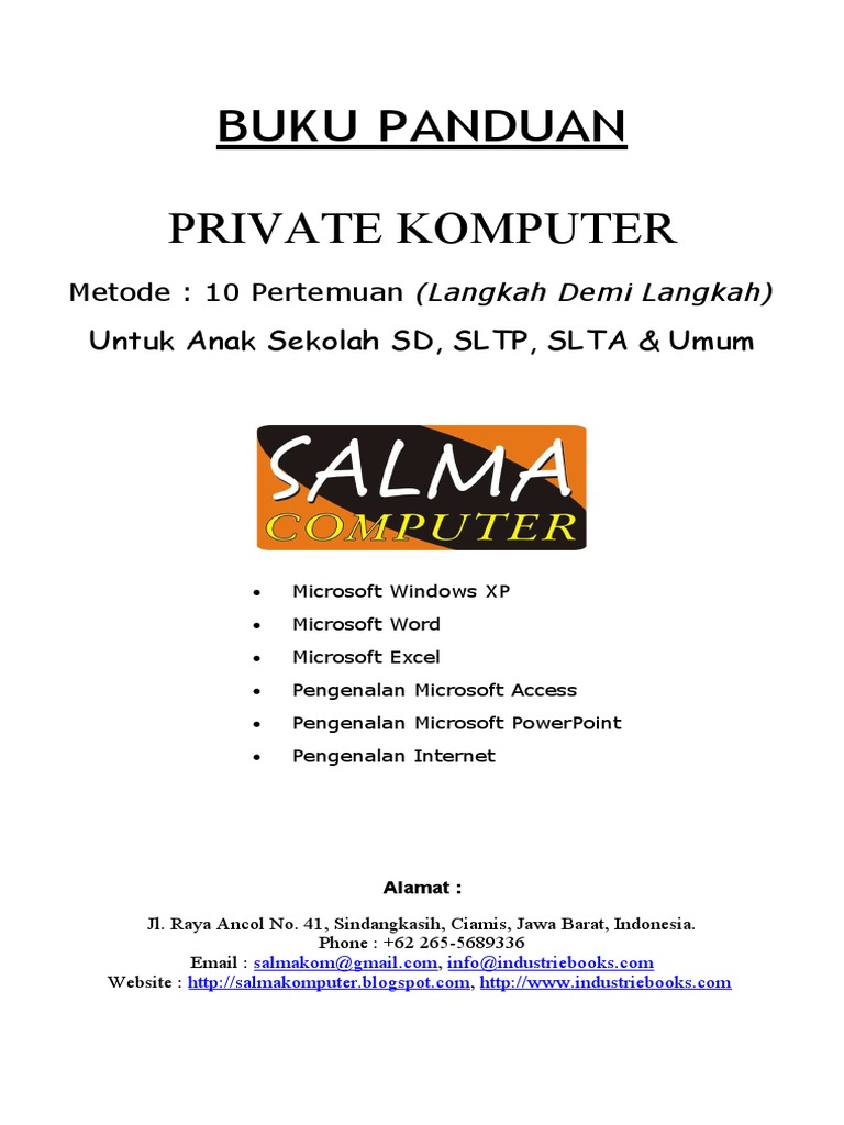 Buku Panduan Private Kursus Komputer SD | PDF