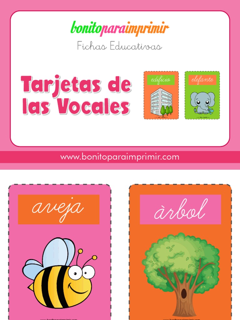 Tarjeta de Vocales. | PDF