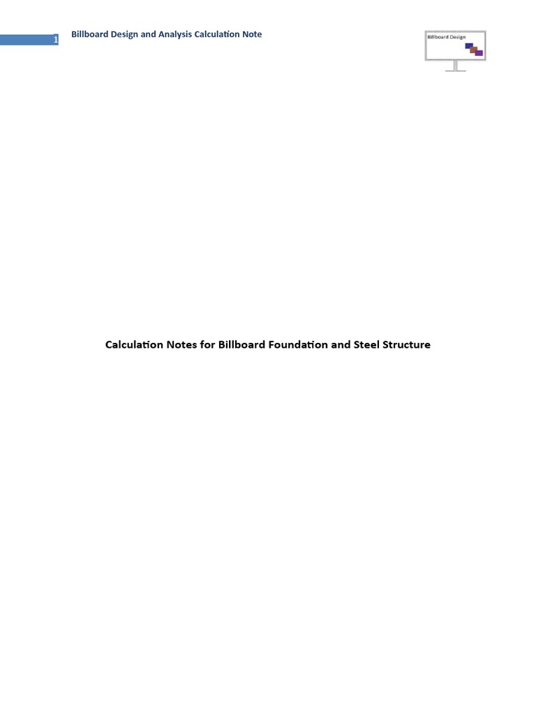 Billboard Structural Design Analysis | PDF | Strength Of Materials ...