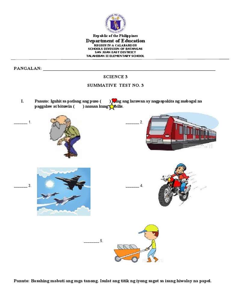 Science 3 Summative Test No. 3 | PDF