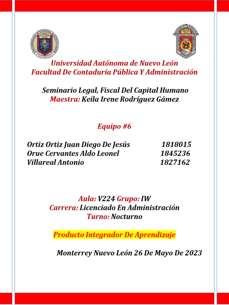 PIA Equipo6 SEMLEGFISCAPHUM | PDF | Outsourcing | Capital humano