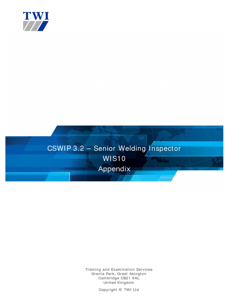 CSWIP 3.2 - Appendix | PDF | Welding | Construction