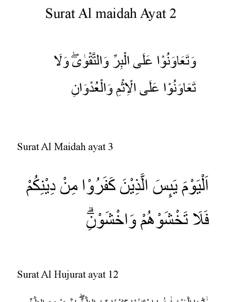 Surat Al Maidah Ayat 2 | PDF