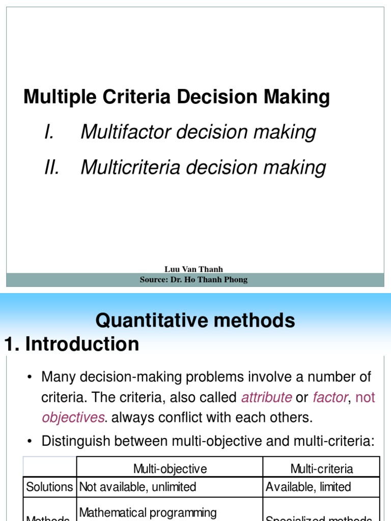 Ch12 Multi Criteria Decision Making | PDF | Decision Making | Analysis