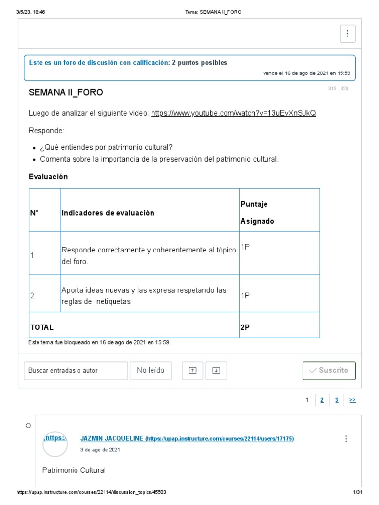 Tema Semana II Foro | PDF
