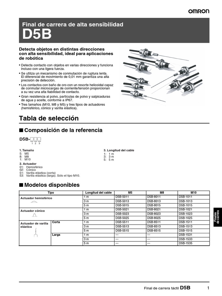 c060 d5b Mechanical Touch Switch Datasheet Es | PDF | Tecnología