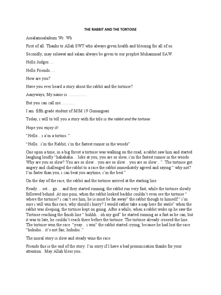 The Rabbit and The Tortoise | PDF