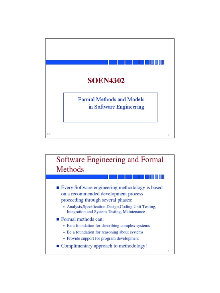 SOEN4302 Formal Methods and Models in Software Engineering | PDF ...