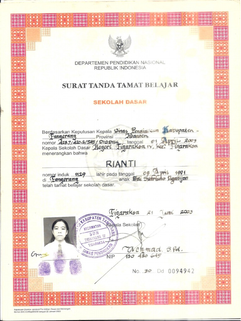 Ijazah SD | PDF