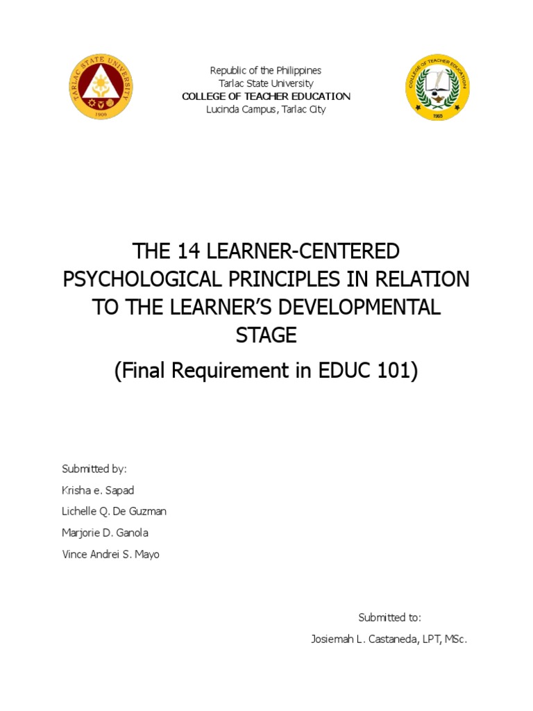 Final Requirement Educ 101 | PDF | Learning | Metacognition