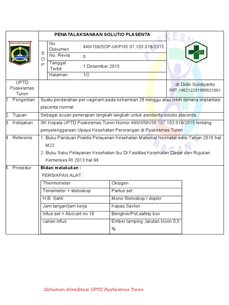 24 Sop Solutio Placenta | PDF