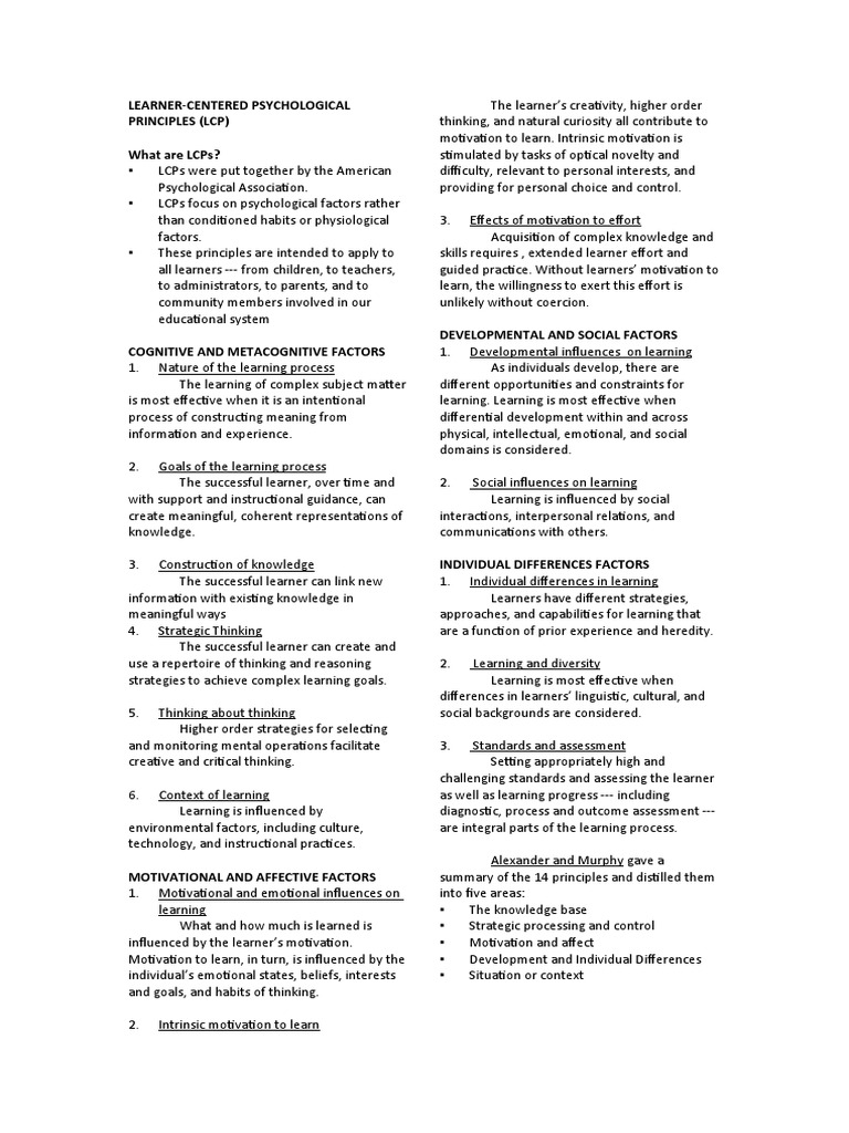 Educ 101 Reviewer | Download Free PDF | Learning | Motivational