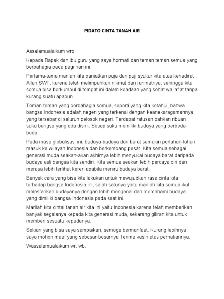Pidato Cinta Tanah Air | PDF