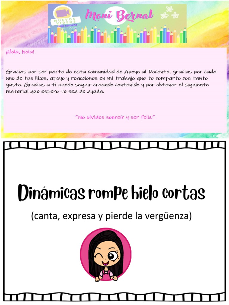 DINÁMICAS PARA ROMPER EL HIELO - Moni Bernal | PDF